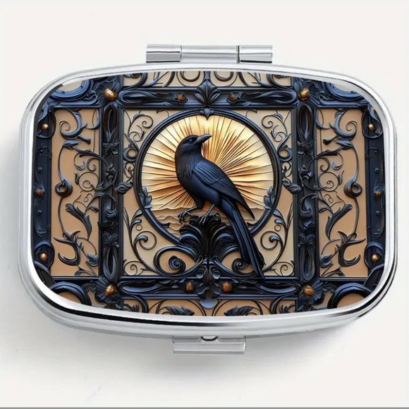 dianpan O | Storage & Organization | Mini Silver Raven Portable Jewelry ...